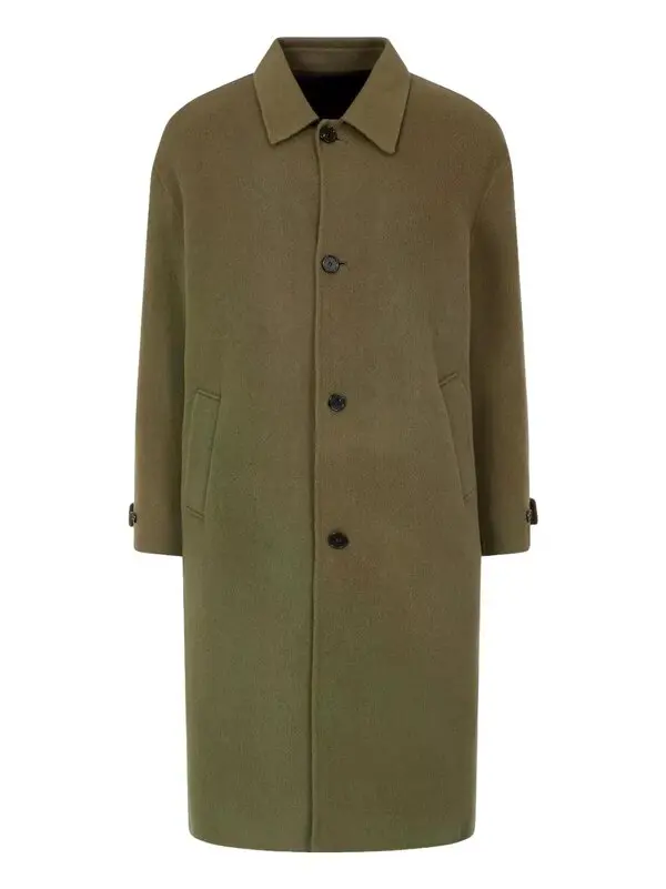 STUDIO TOMBOY Classic-collar Single-breasted Coat - Green
