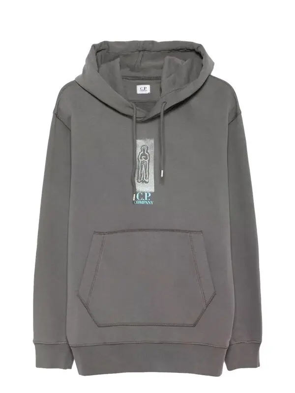C.P. COMPANY Cotton Fleece Hoodie - Grey