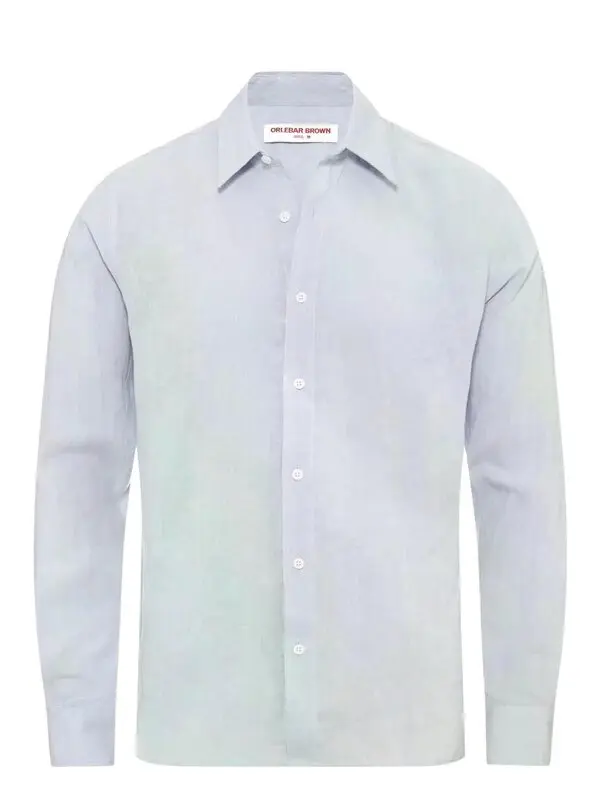 Orlebar Brown Justin Linen Shirt - Blue