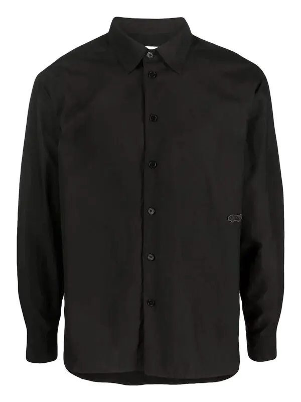 SOULLAND Logo-patch Plain Shirt - Black