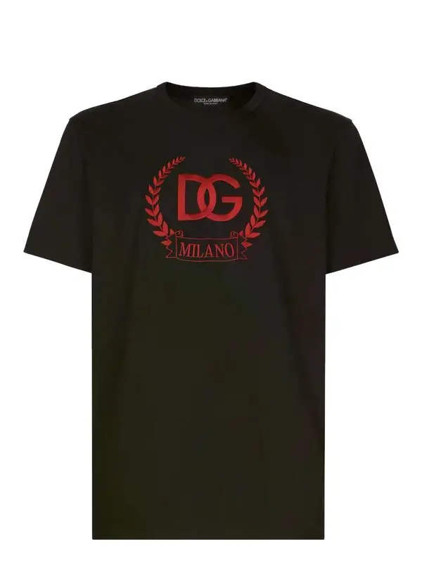 Dolce & Gabbana Embroidered-logo Cotton T-shirt - Black