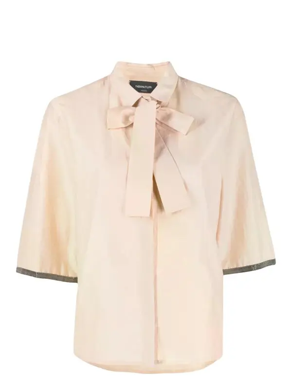 Fabiana Filippi Contrast-trim Short-sleeve Shirt - Pink