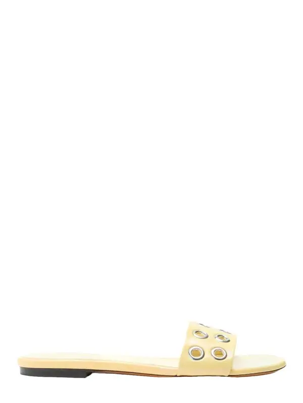 Proenza Schouler Grommet Detailed Leather Sandals - Yellow