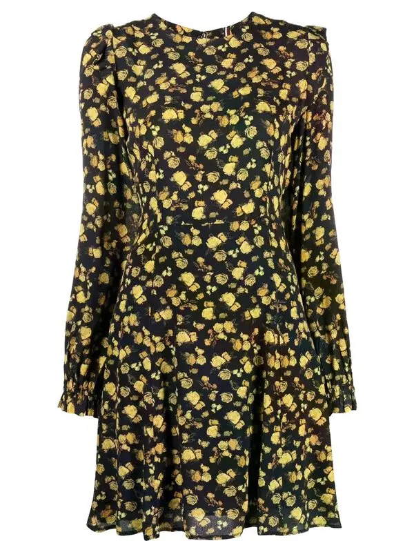 Tommy Hilfiger Moss Crepe Rose Short Dress - Blue