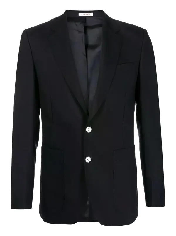 FURSAC Long-sleeved Virgin Wool Blazer - Blue