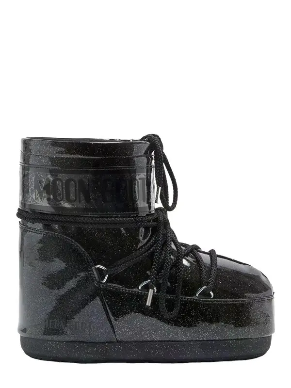 Moon Boot Icon Low Glitter Boots - Black