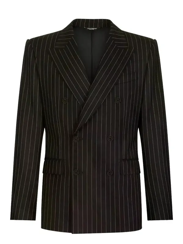 Dolce & Gabbana Double-breasted Pinstripe Suit - Black