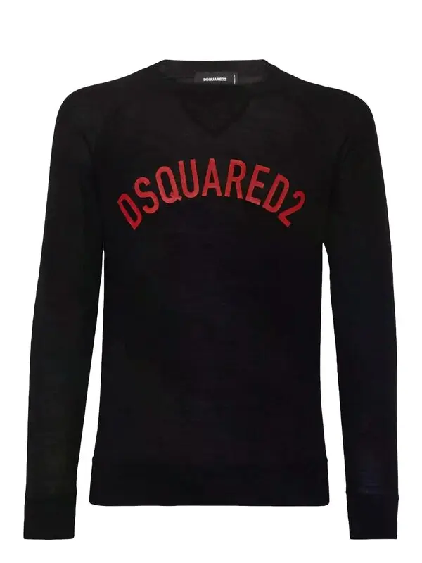 Dsquared2 Logo Print Fine-knit T-shirt - Black