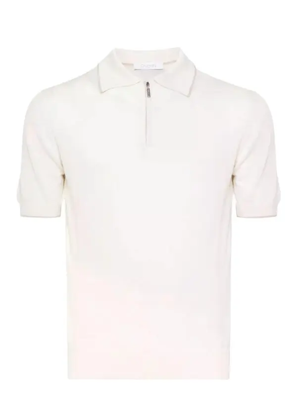 CRUCIANI Knitted Polo Shirt - Neutrals