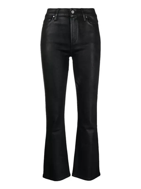 Paige Claudine Coated Flared Jeans - Black