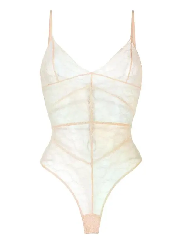 Kiki De Montparnasse Mon Cheri Lace Bodysuit - Neutrals