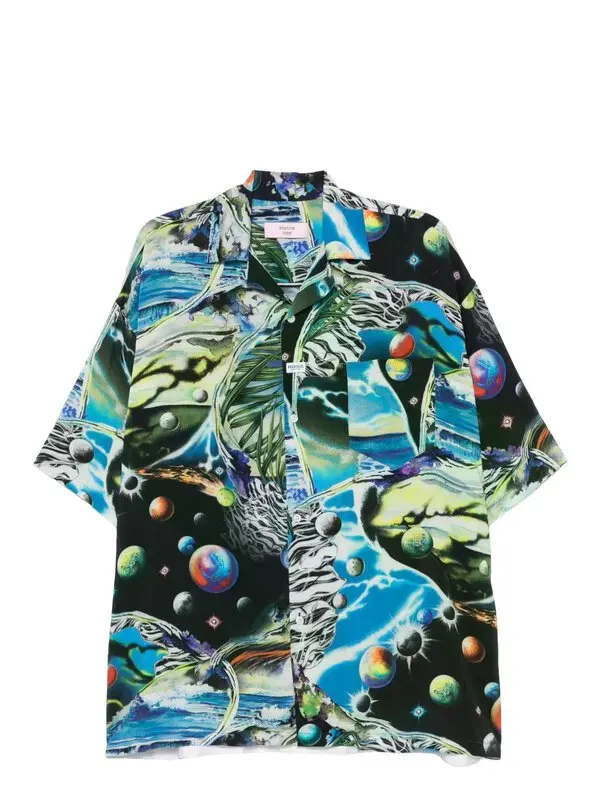 Martine Rose Space Print Hawaiian Shirt - Blue