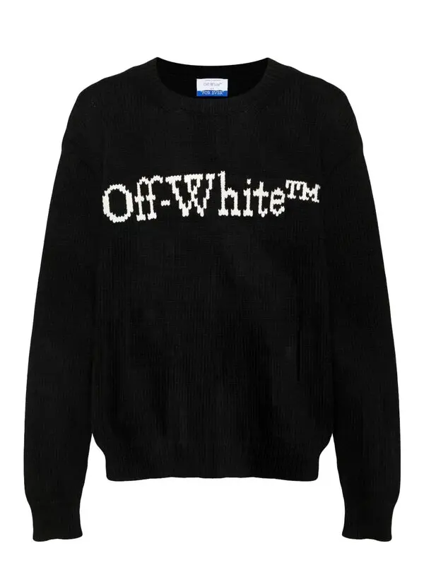 Off-White Intarsia-knit Logo Jumper - Black