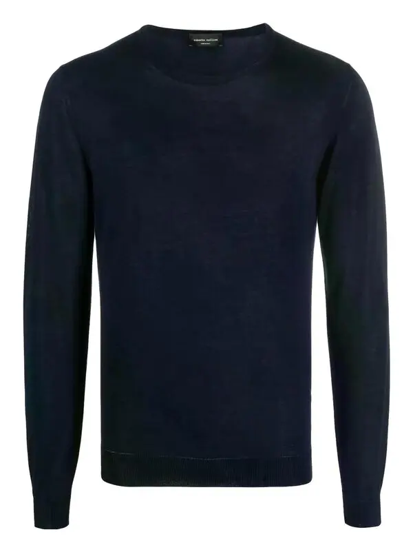ROBERTO COLLINA Crew-neck Long-sleeve Jumper - Blue