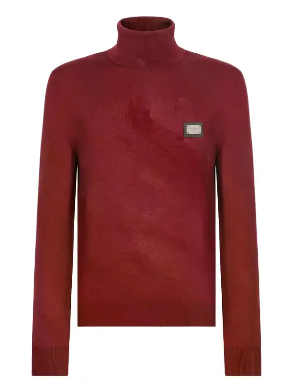 Dolce & Gabbana Dg Essentials Roll-neck Wool Jumper - Red