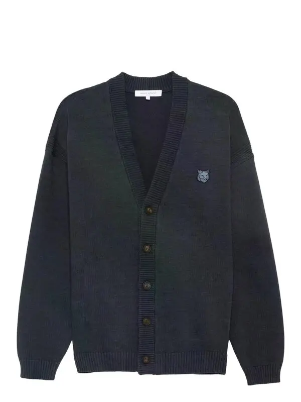 Maison Kitsuné Bold Fox Head-patch Cardigan - Blue