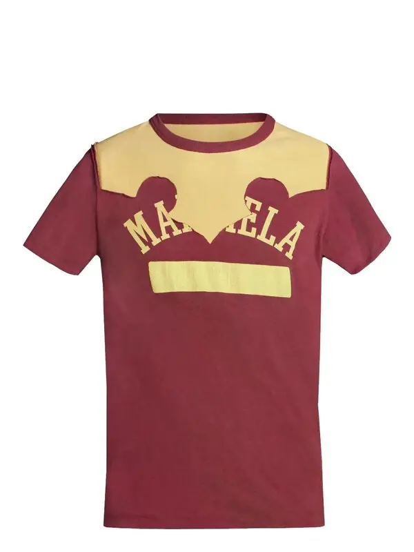 MAISON MARGIELA Décortiqué Logo-print T-shirt - Red