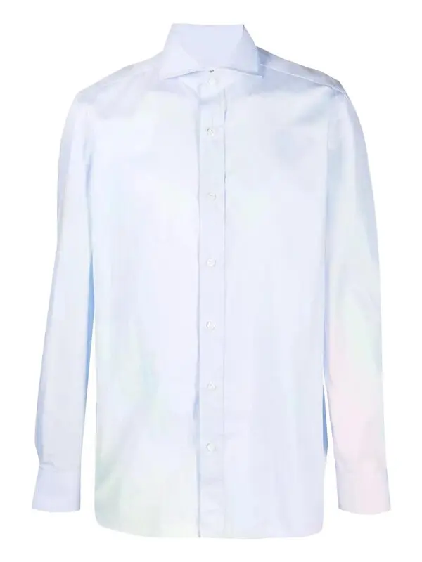 LUIGI BORRELLI Long-sleeve Cotton Shirt - Blue