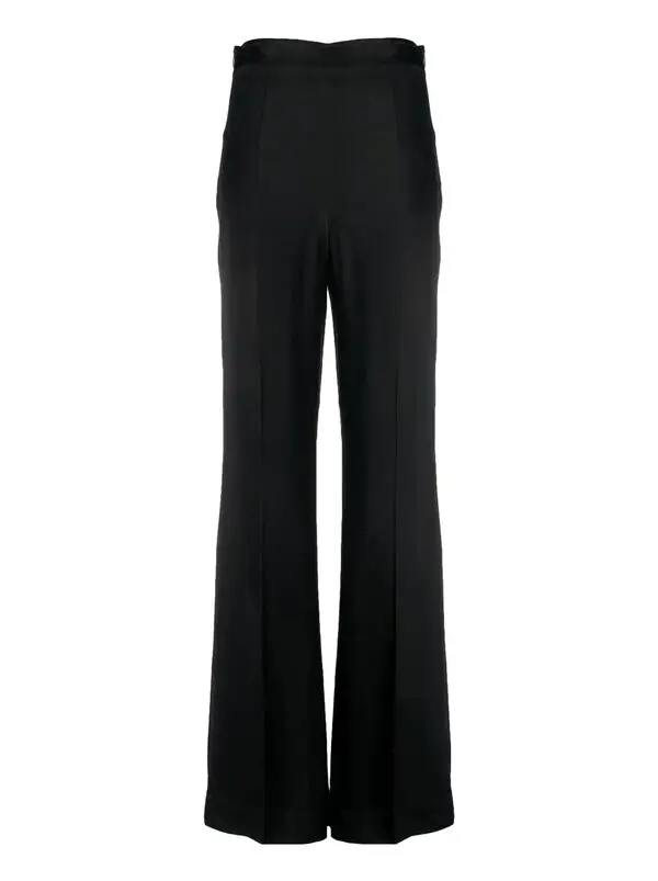 TWINSET Satin-finish Wide-leg Trousers - Black