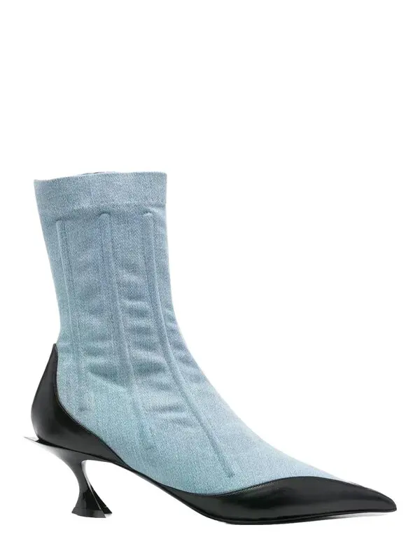 MUGLER 55mm Denim Boots - Blue