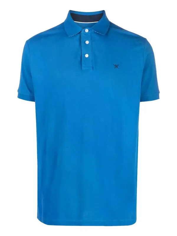 HACKETT Logo-embroidered Piqué Cotton Polo Shirt - Blue