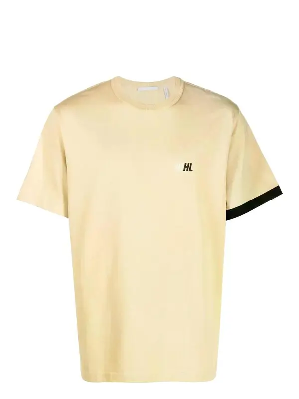 Helmut Lang Slant Logo Crew Neck T-shirt - Neutrals