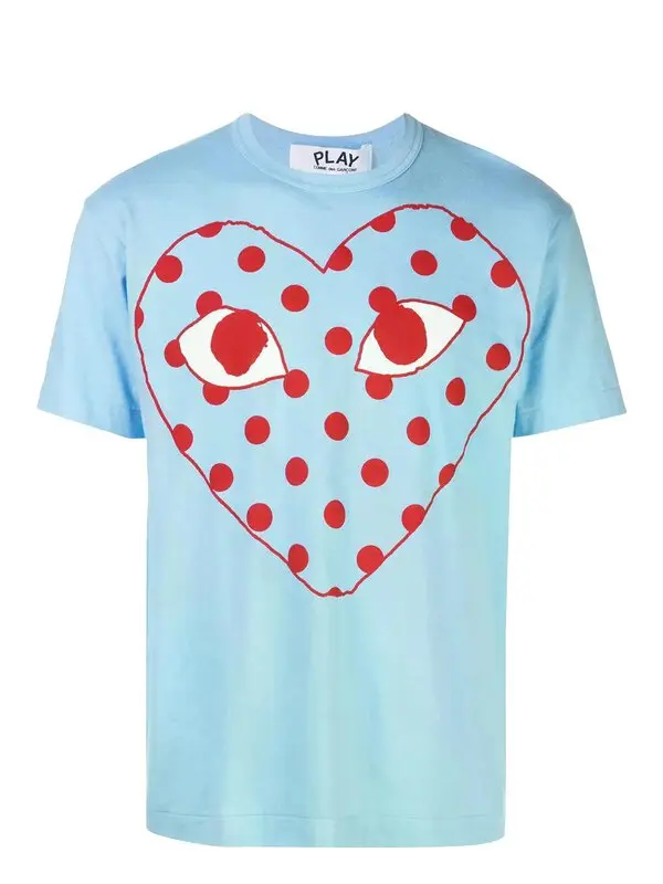 Play Comme Des Garcon Logo Print T-shirt - Blue