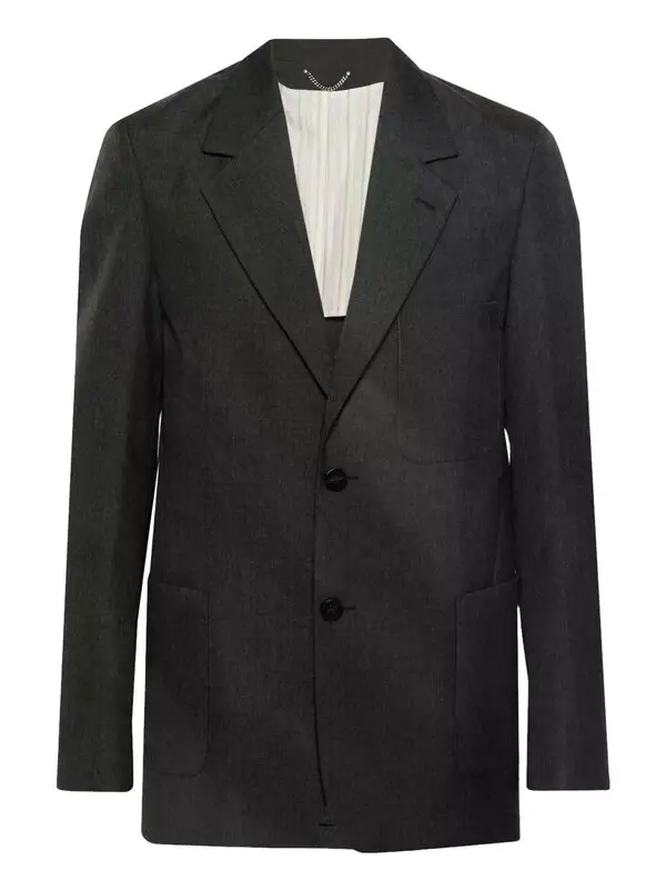GOLDEN GOOSE Single-breasted Virgin Wool Blazer - Grey