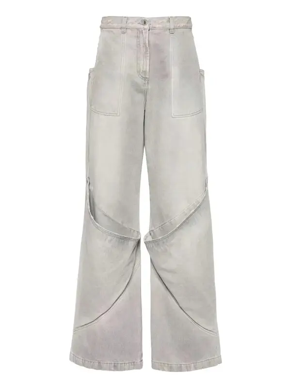 Attico Extra Wide Leg Denim Jeans - Grey