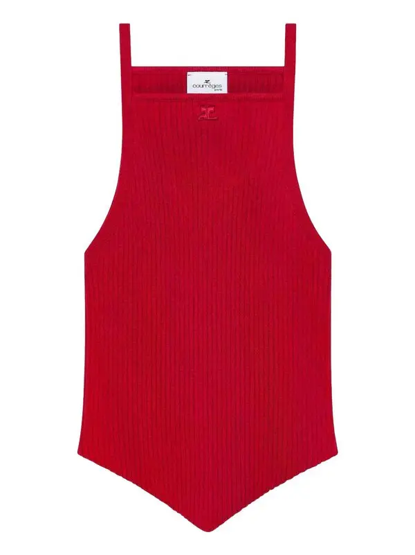 COURREGES Ribbed-knit Tank Top - Red