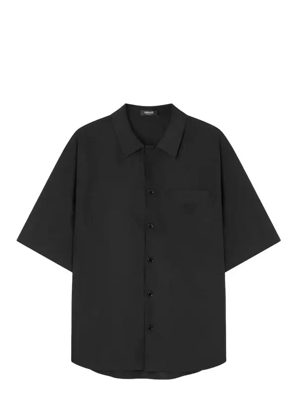 Versace Medusa Chains Embroidered Shirt - Black
