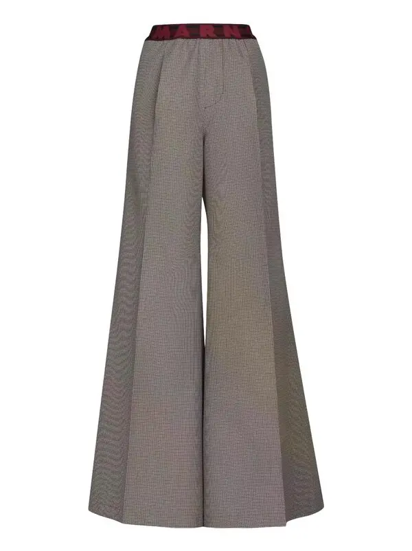 Marni Logo-waistband Checked Trousers - Multicolour