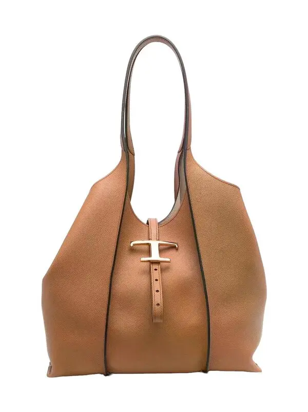 TOD'S T-logo Tote Bag - Brown