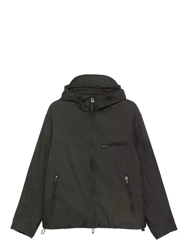 Emporio Armani Logo-jacquard Hooded Blouson - Green