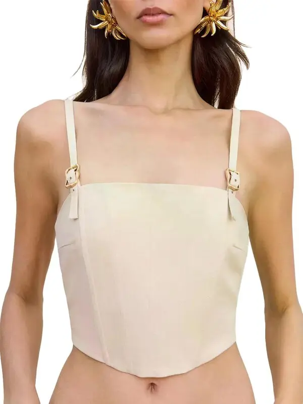 Cult Gaia Loren Crop Top - Neutrals