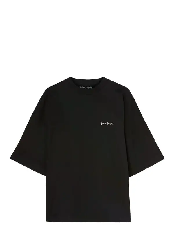 Palm Angels Logo-embroidered Cotton T-shirt - Black
