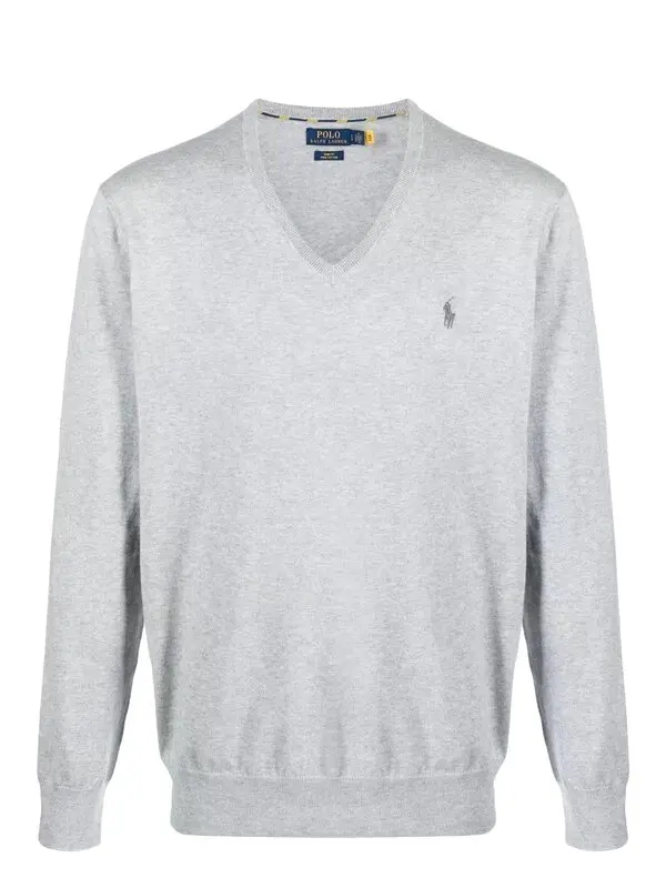 Polo Ralph Lauren Embroidered-pony Knit Jumper - Grey