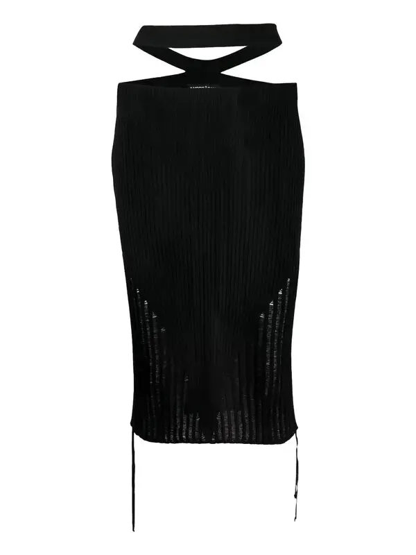 ANDREĀDAMO Ribbed-knit Pencil Skirt - Black