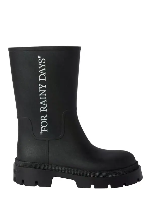 Off-White Mid-calf Rain Boots - Black