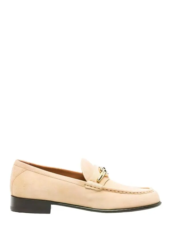Valentino Garavani Vlogo-plaque Suede Loafers - Neutrals