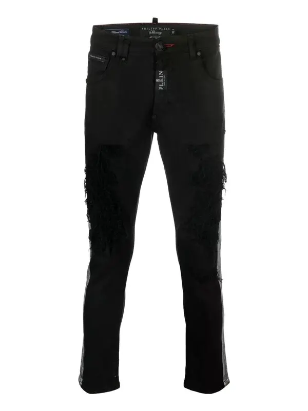 Philipp Plein Stripe-detail Skinny Jeans - Black