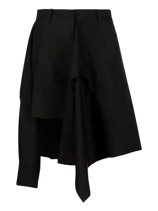 Goen.j Layered Asymmetric Skirt - Black