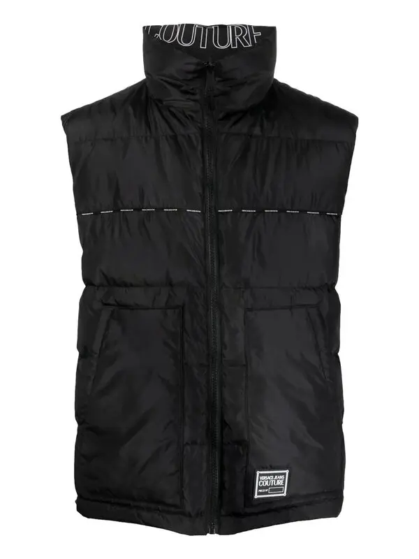 Versace Logo-print Reversible Padded Gilet - Black