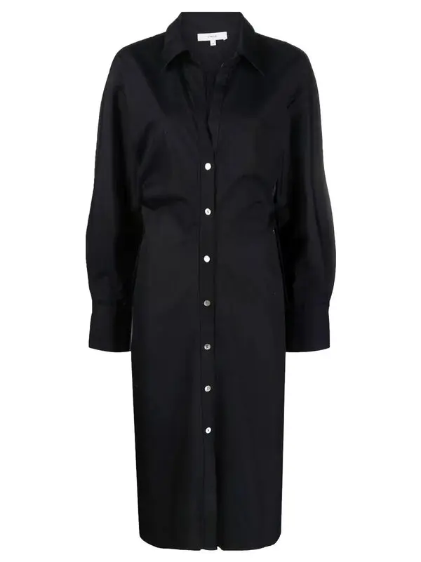 Vince Pointed-collar Cotton Shirt Dress - Blue