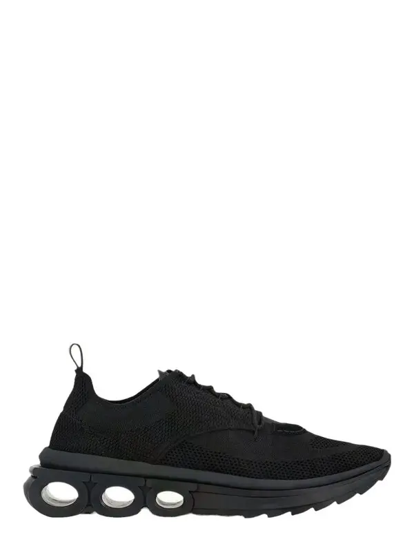 FERRAGAMO Gancini-sole Knit Sneakers - Black