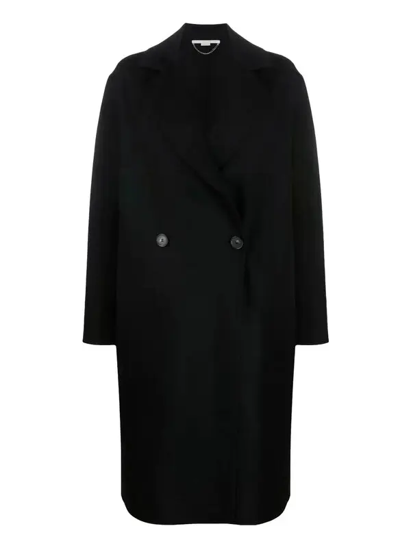 Stella McCartney Double-breasted Wool Coat - Black