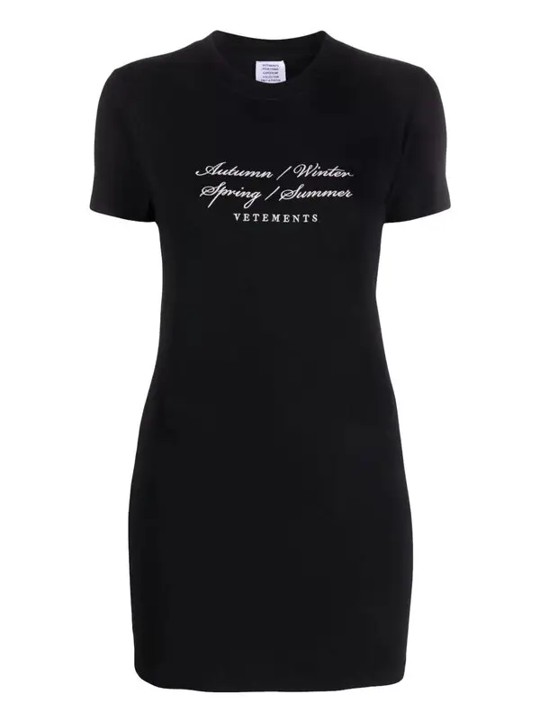 Vetements Graphic-print T-shirt Minidress - Black