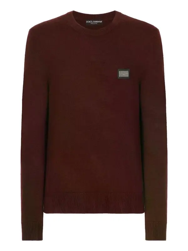Dolce & Gabbana Logo-plaque Wool Jumper - Red