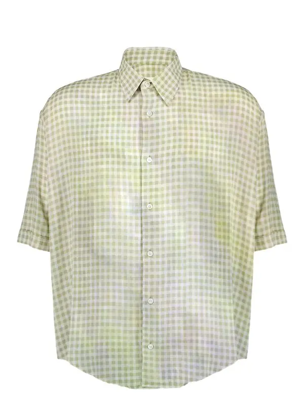 AMI Paris Gingham-print Shirt - Neutrals