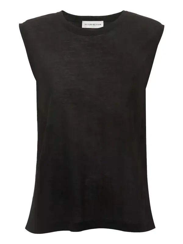 Victoria Beckham Crepe Tank Top - Black